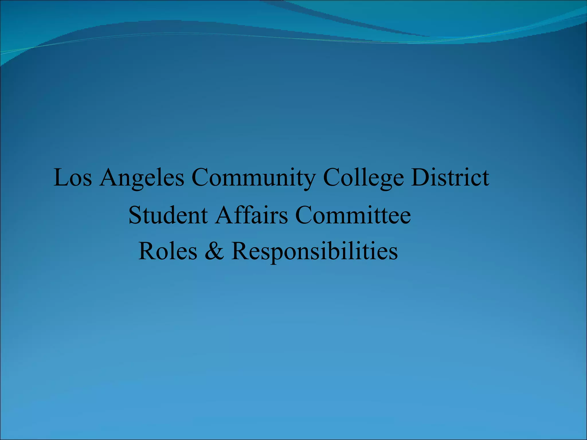 Student Affairs Committee | PPT