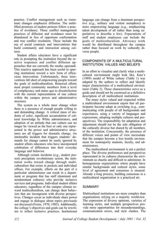 Student affairs initiativestoward a multicultural university | PDF