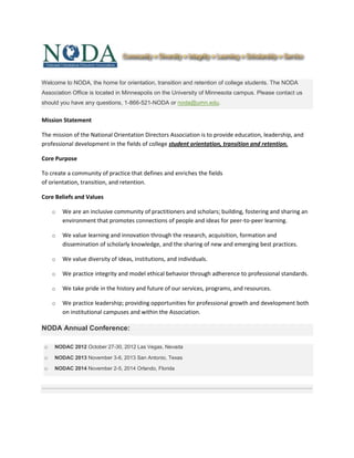 NODA | DOCX | Professional School | Postgraduate Education