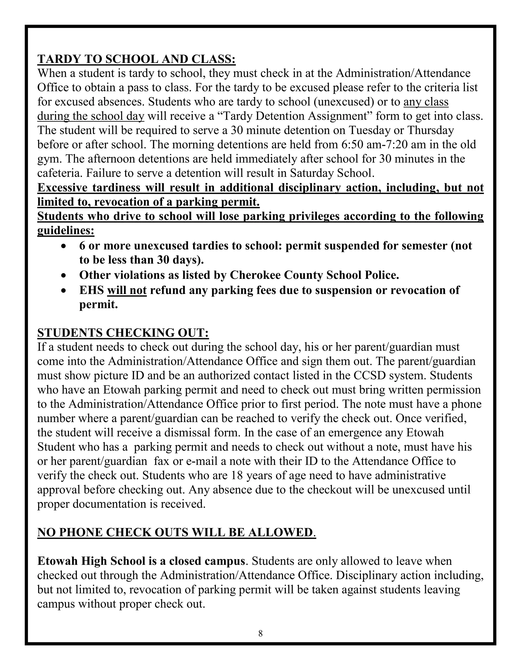 EHS Student Agenda - 2012-13 | PDF