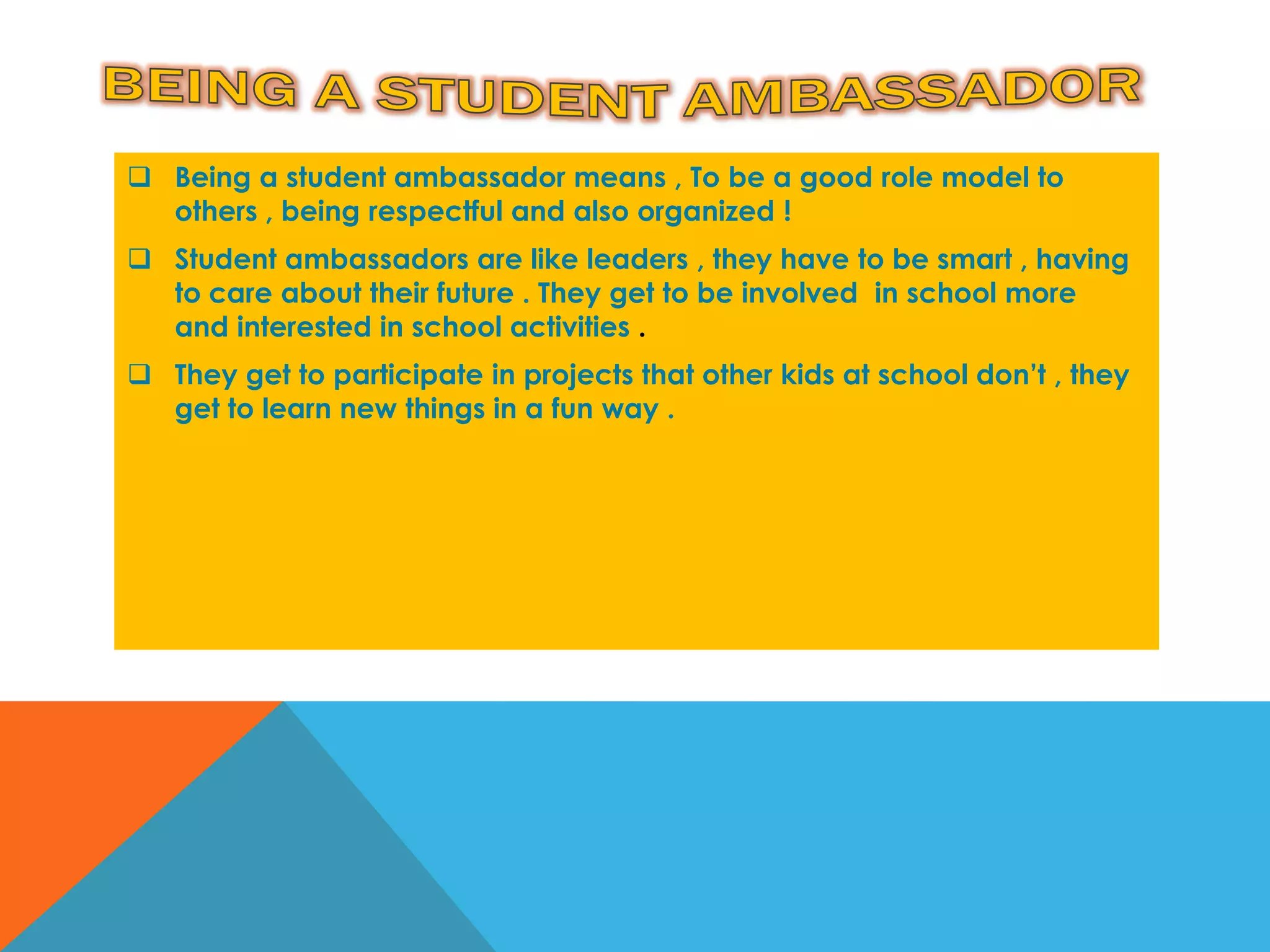 Student ambassadors | PPT