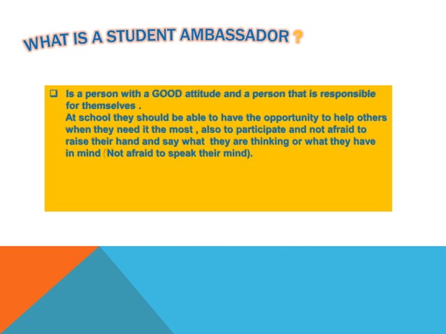 Student ambassadors | PPT