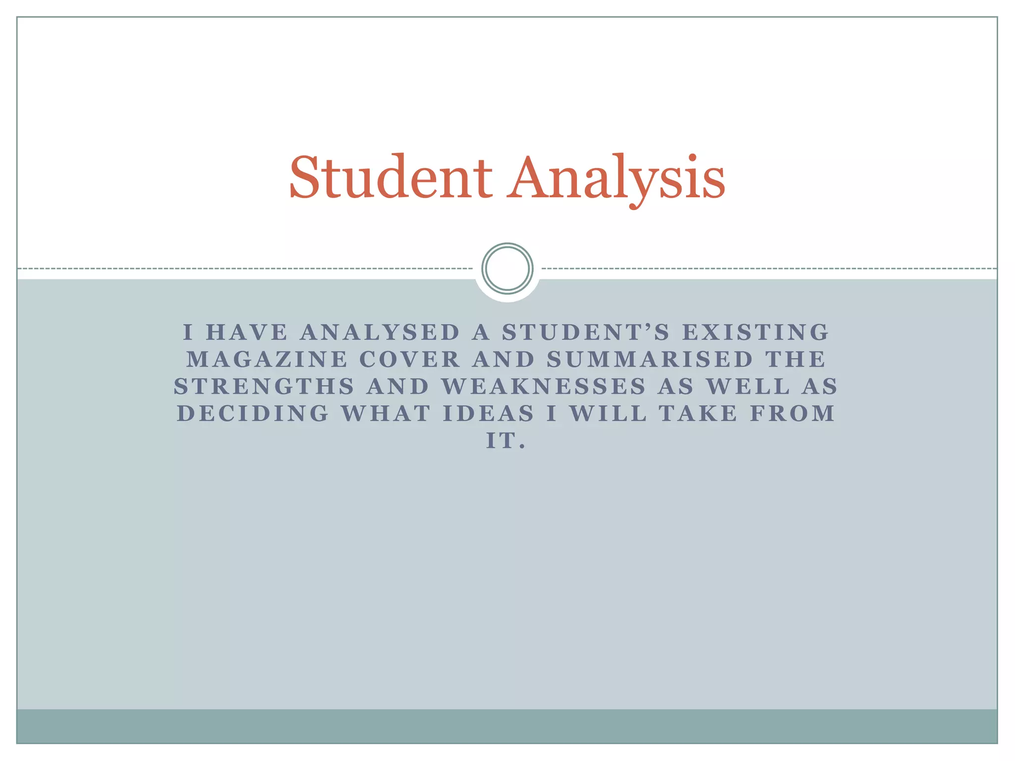 Student analysis | PPT