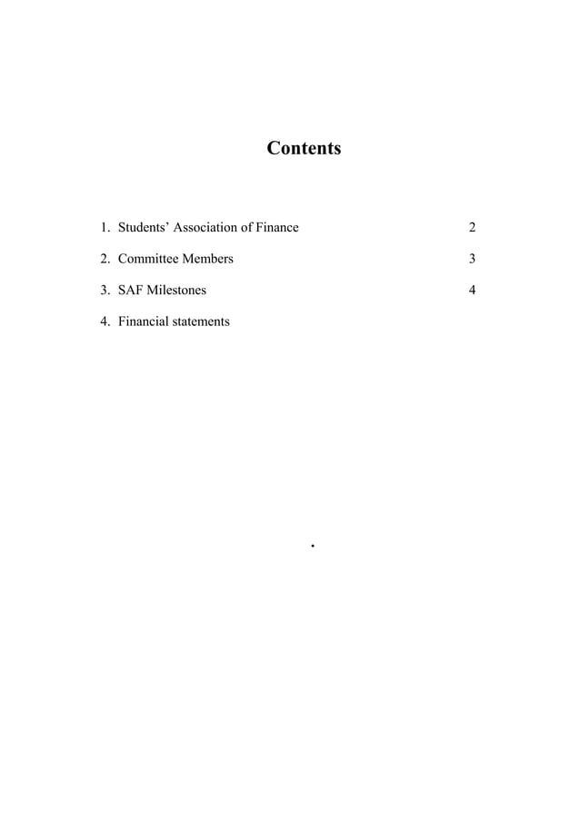 Student Association Of Finance Annual Report | DOC