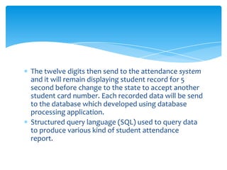 Student attendance system using barcode | PPTX