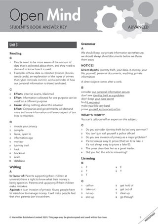 Student book key unit3 | PDF