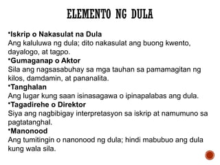 Matatag curriculum elemento ng dula at sangkap ng dula | PPTX