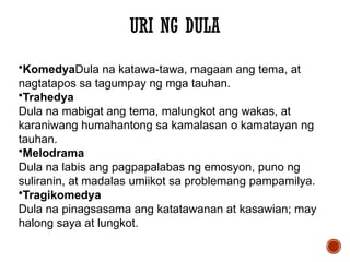 Matatag curriculum elemento ng dula at sangkap ng dula | PPTX