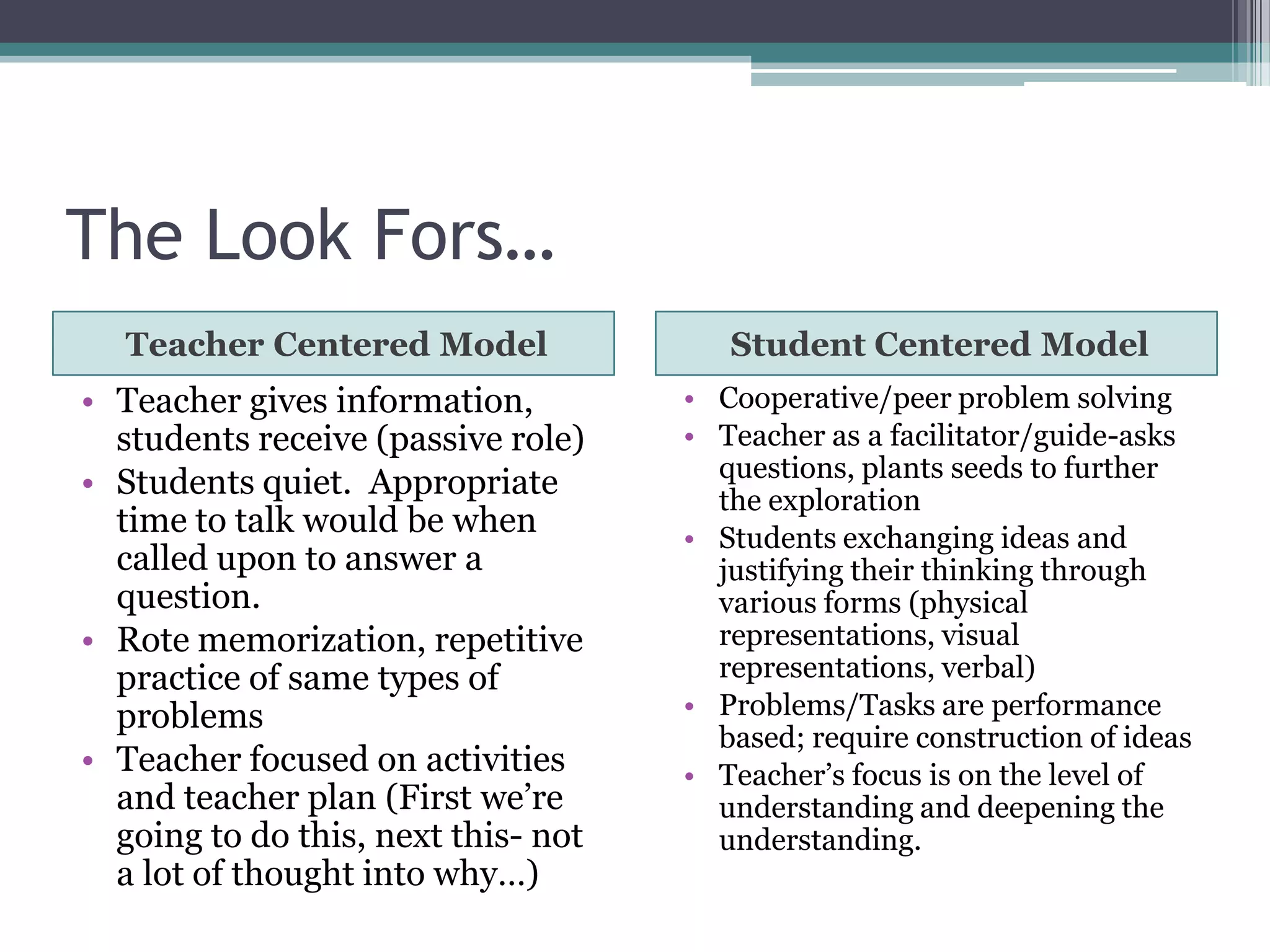 Student centered mathematics | PPTX