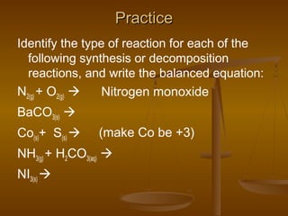 Student ch 7 chemical reactions | PPT
