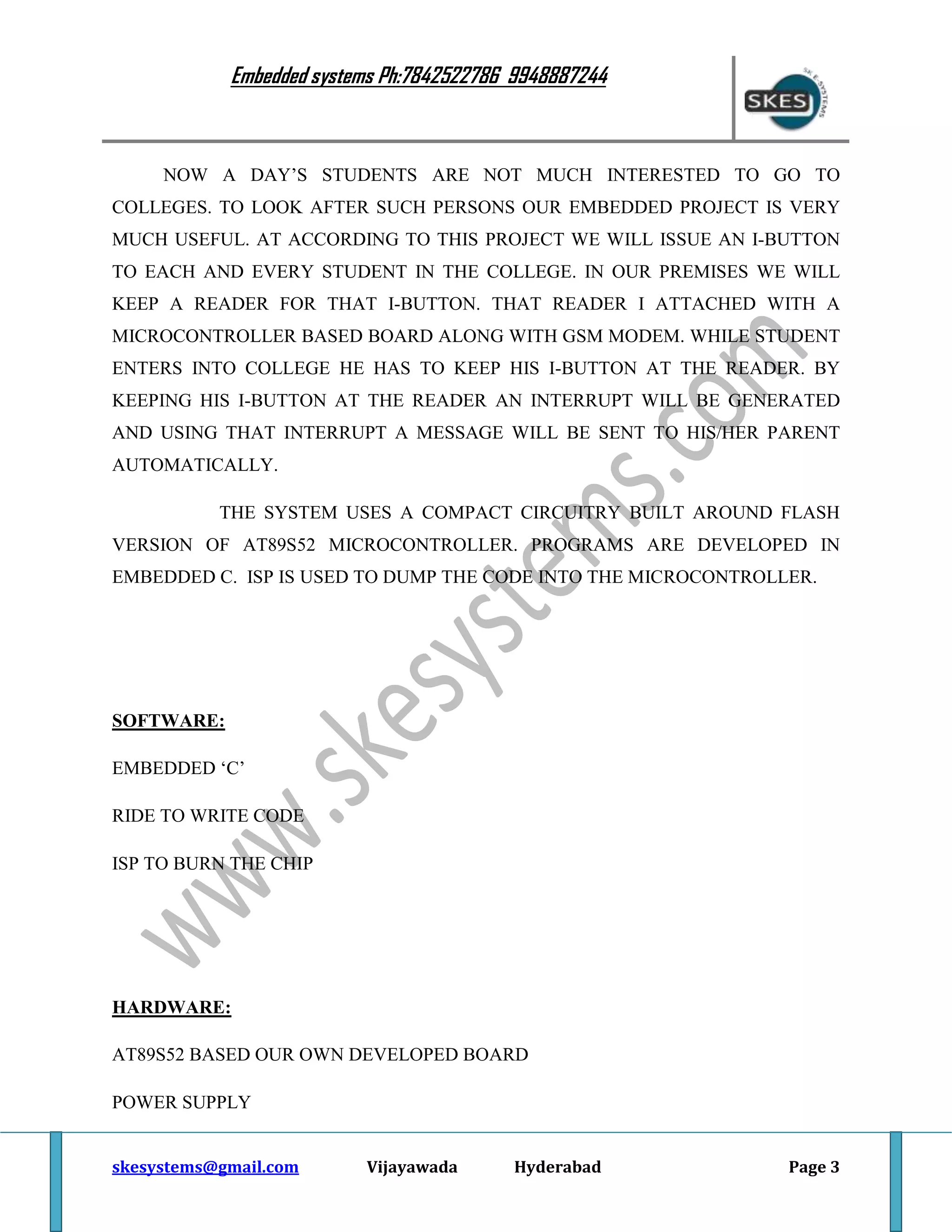 Student college alert system to parents by their entry at the college ...