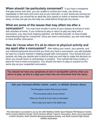 Student Concussion Form | PDF