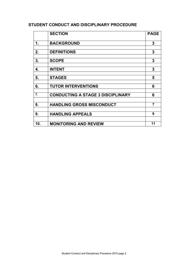 Student Conduct and Disciplinary Procedure | PDF