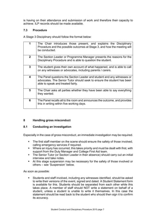 Student Conduct and Disciplinary Procedure | PDF