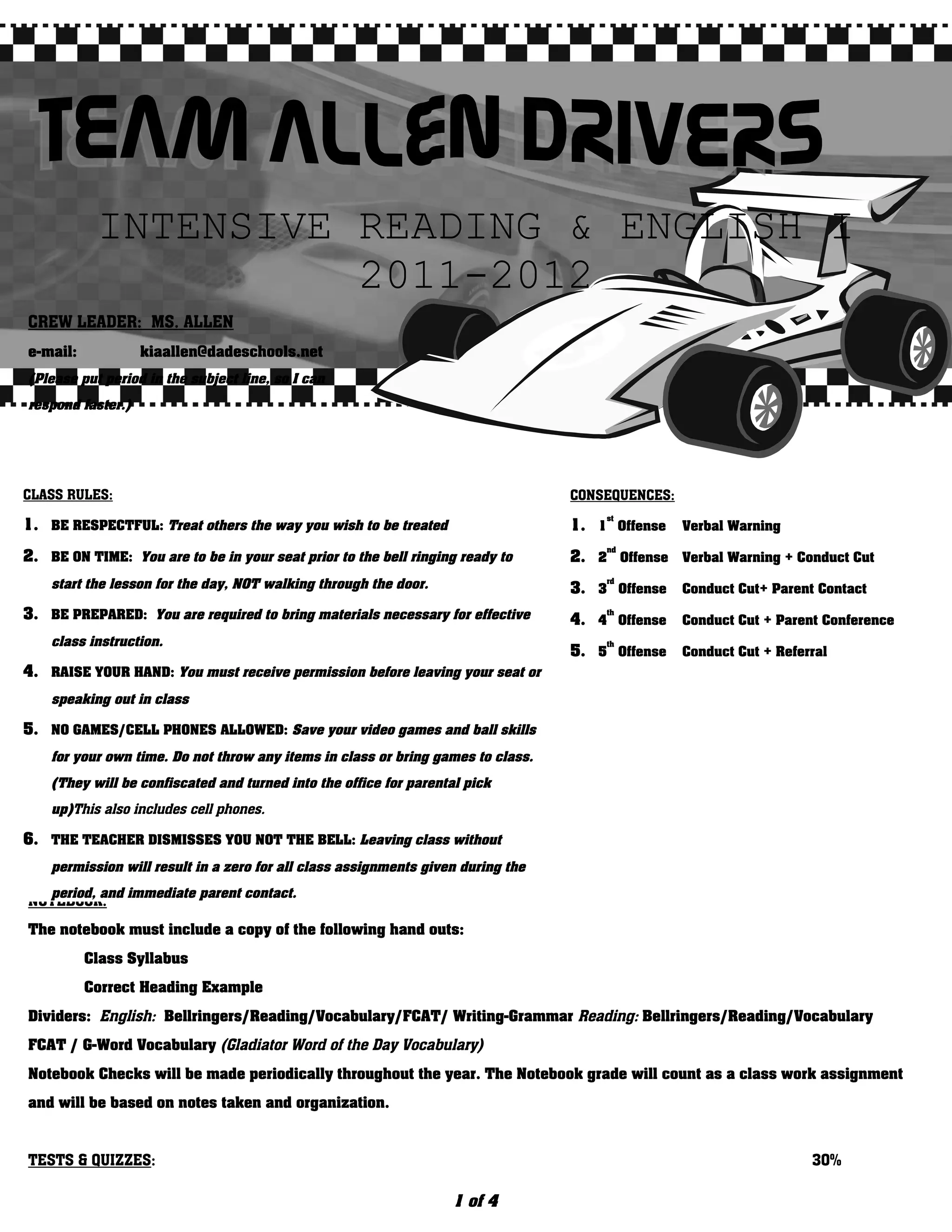 Student contract 9th grade | DOC