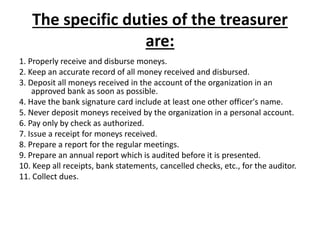 Treasurer Student Council