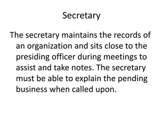 Student Council Secretary