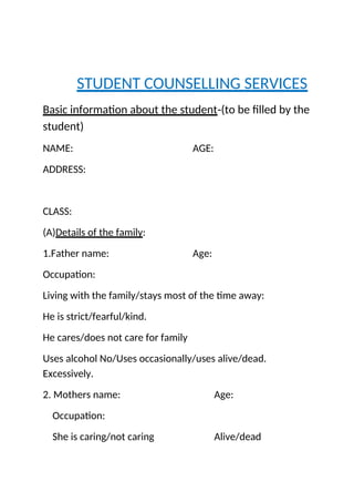 Student COUNSELLING FORMAT.docxy8uotixhud | DOCX
