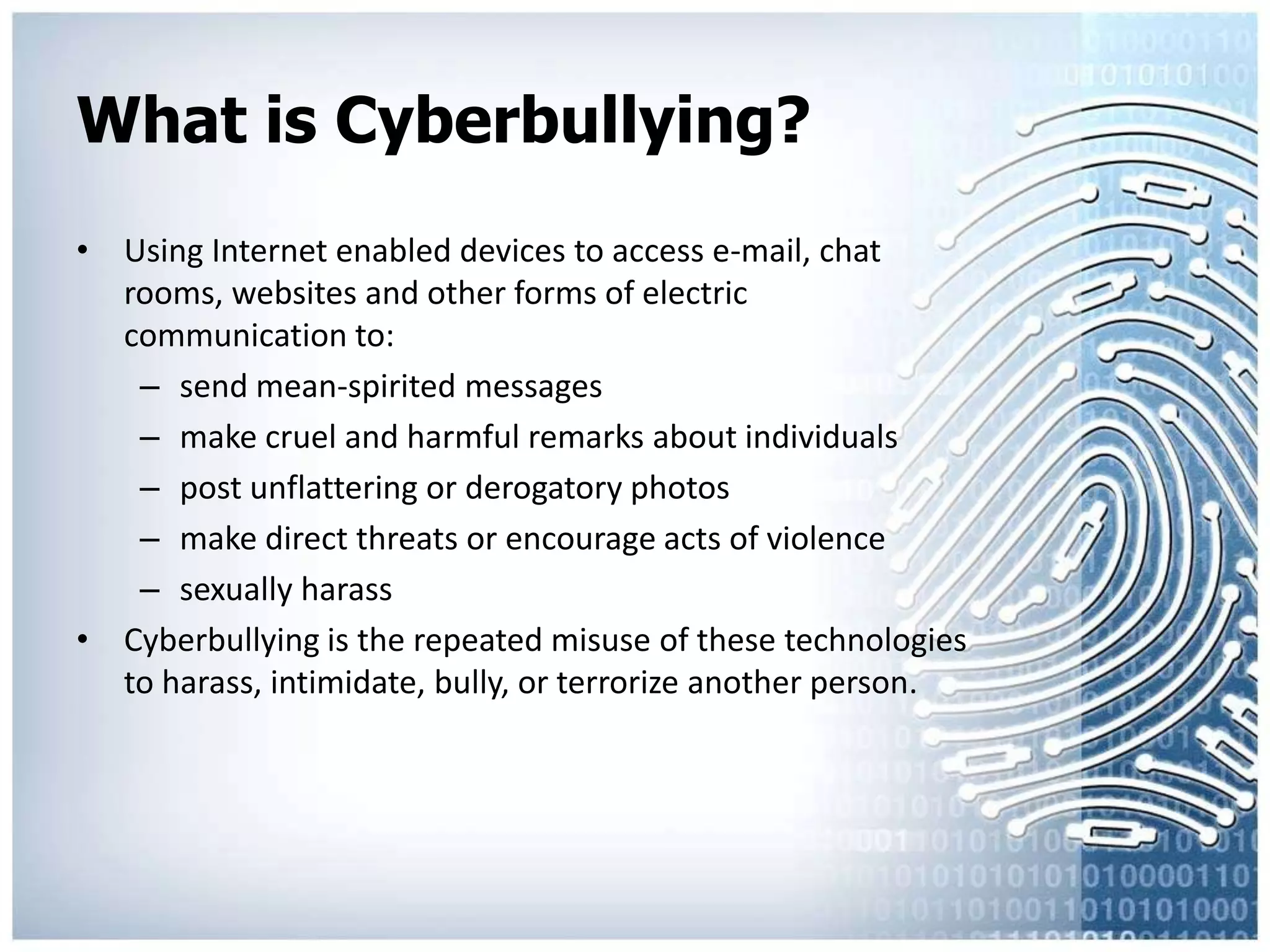 Student Cyber Bullying Presentation | PPTX