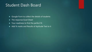 Student dashboard for Engineering Undergraduates | PPTX | Educational ...
