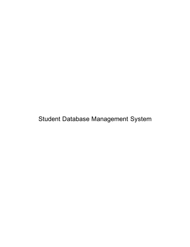 Student database management system PROJECT | PDF Student database management system PROJECT | PDF