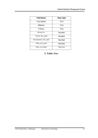 Student database management system | DOCX