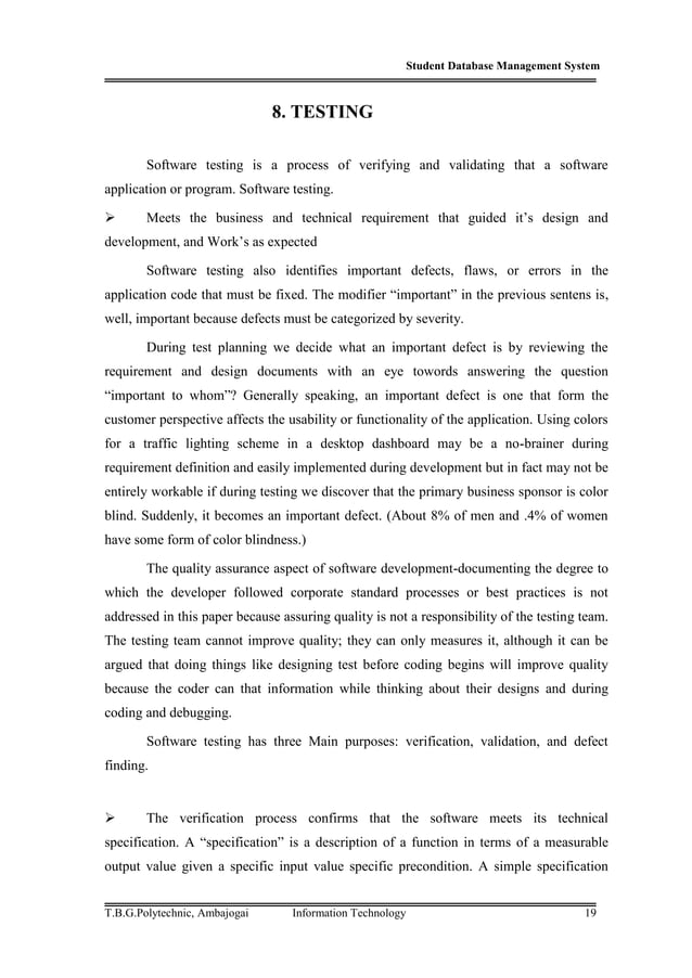 Student database management system | DOCX | Databases | Computer ...