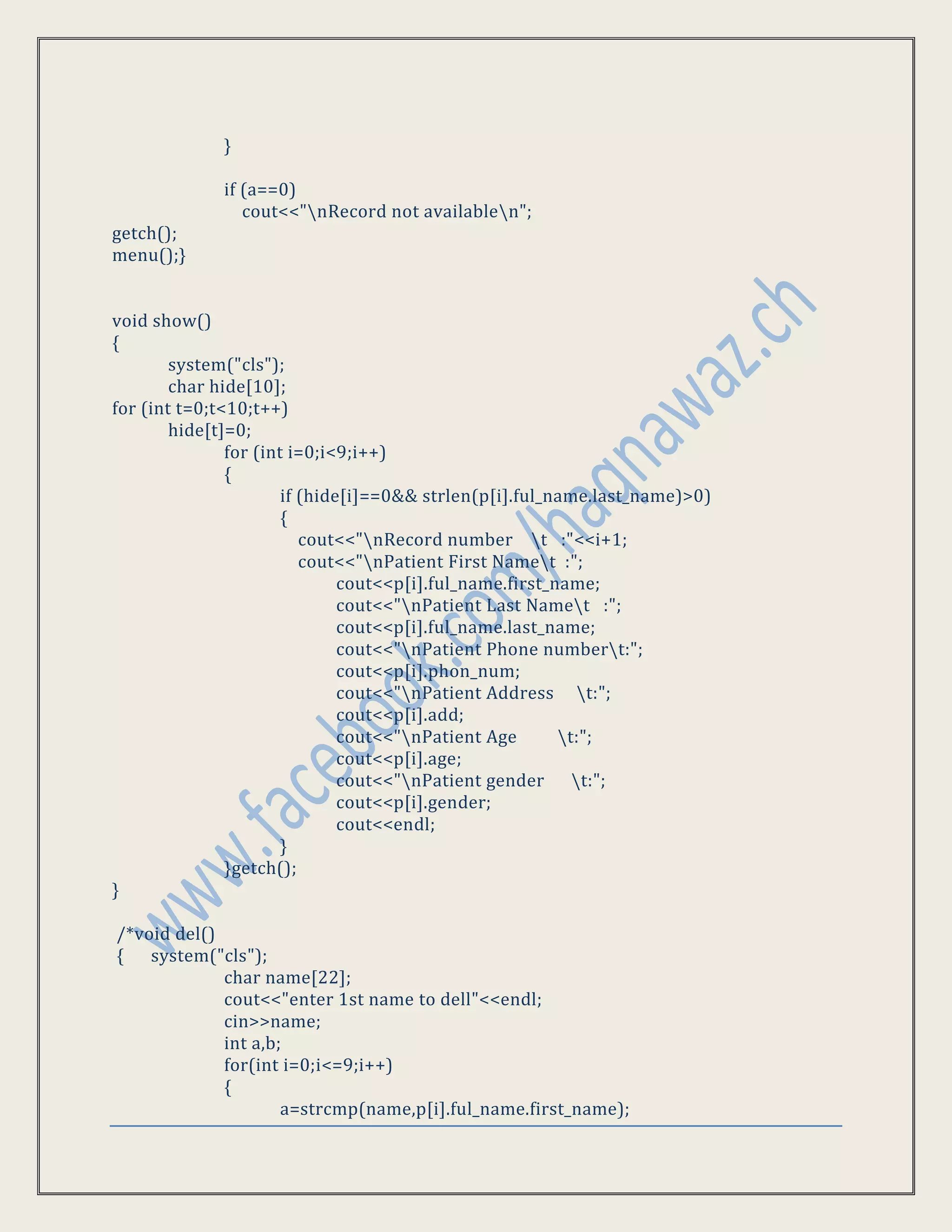 Student Data Base Using C/C++ Final Project | DOCX
