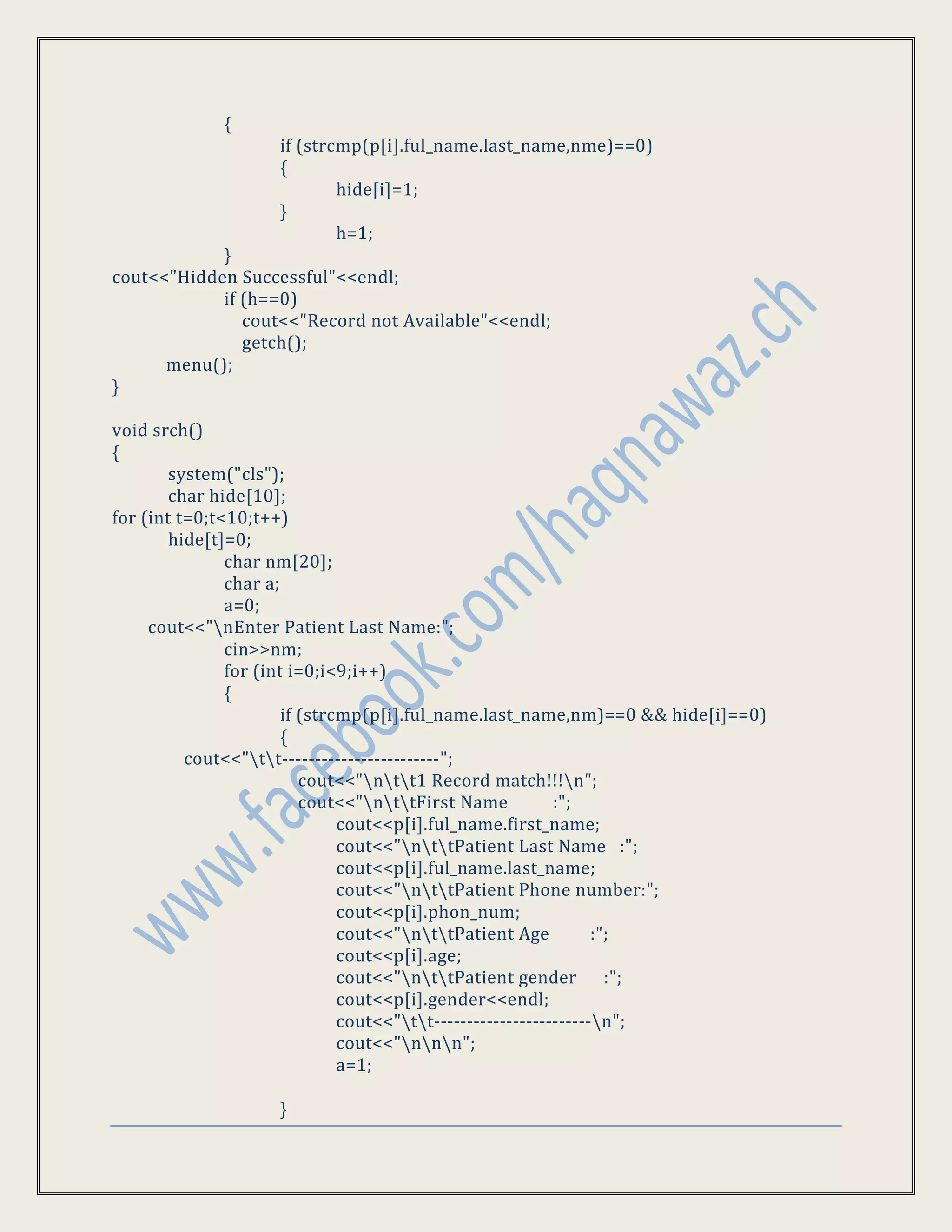 Student Data Base Using C/C++ Final Project | DOCX