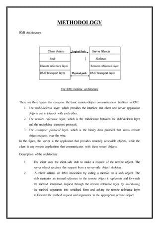 Report on mini project(Student database handling using RMI) | DOCX
