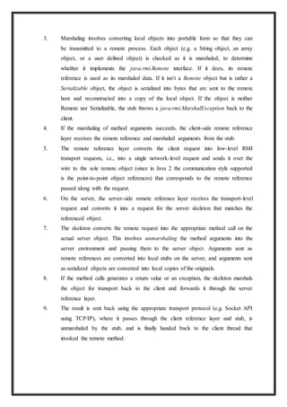 Report on mini project(Student database handling using RMI) | DOCX