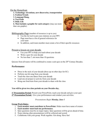 Student decadesprojdesc[2] | PDF