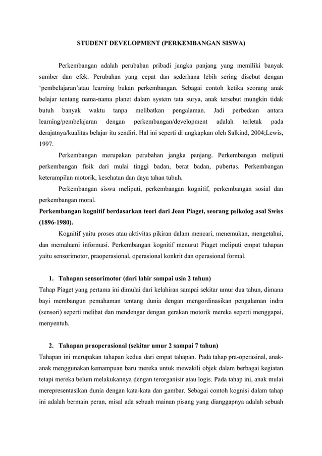 Student development (perkembangan siswa) | DOC