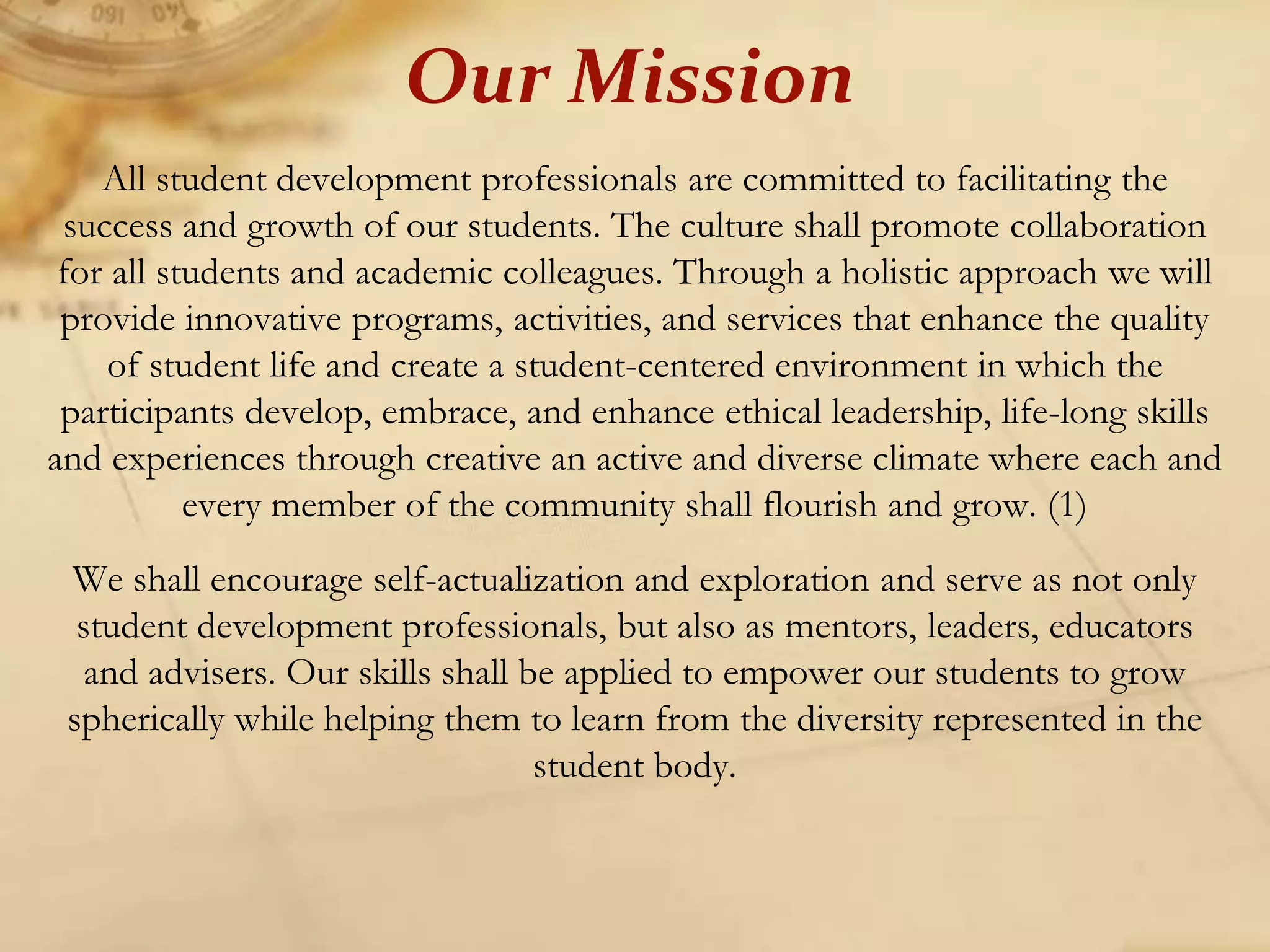 Student Development Philosophy | PPT