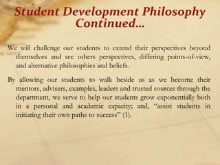 Student Development Philosophy | PPT