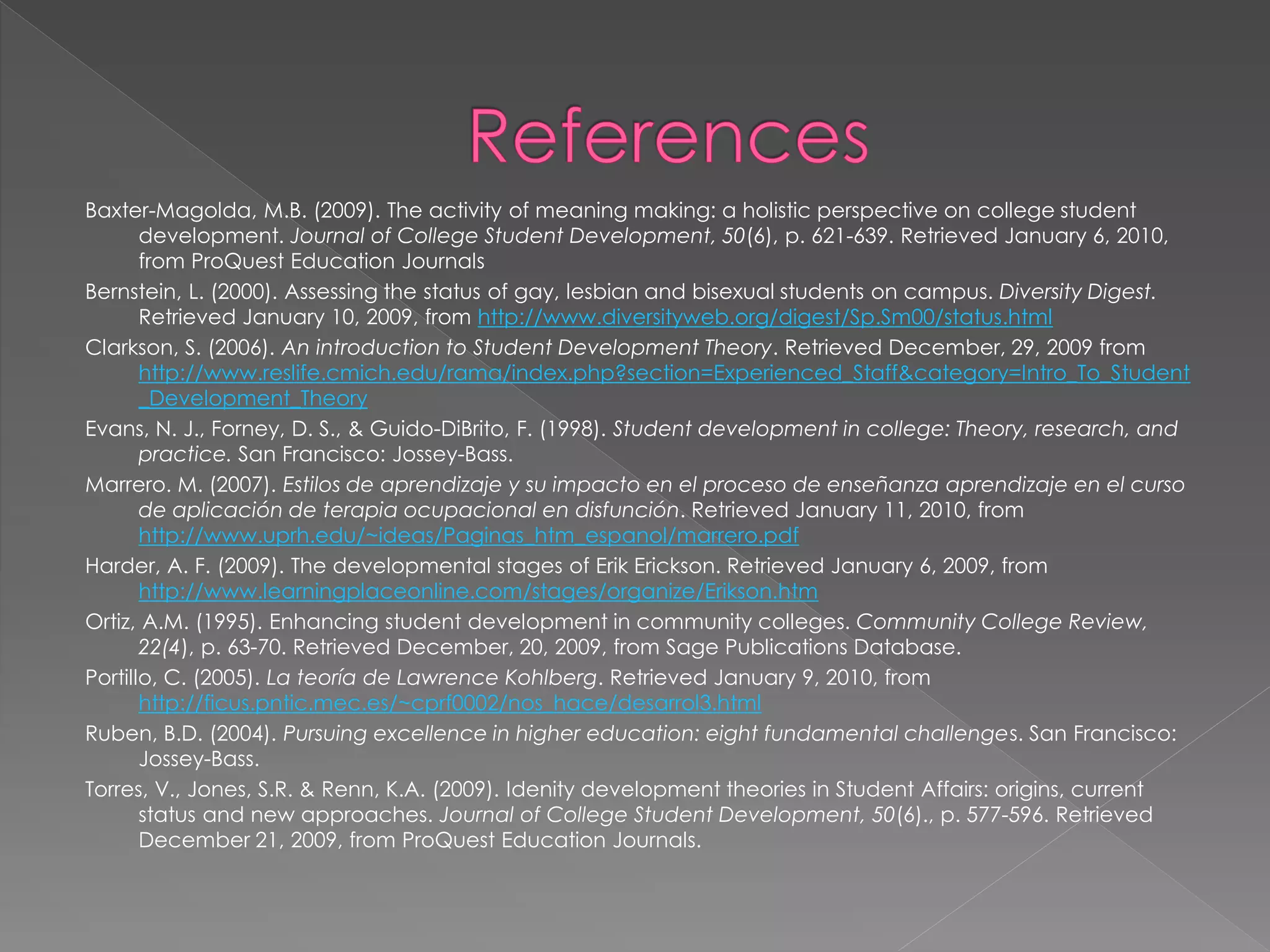 Student development theory | PDF