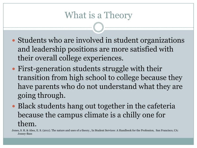 Student development theory | PPTX | College Planning | College Education