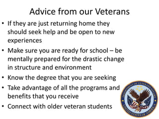 Student development theory of veteran college students | PPTX | College ...