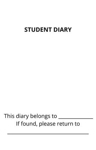 [SAMPLE] Student diary | PDF | Educational Assessment | Education