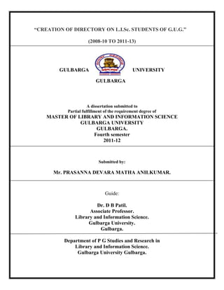 Directory of Department of Library and Information Science-1 | PDF