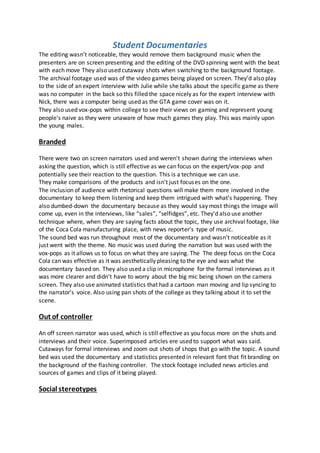 Student documentaries | PDF