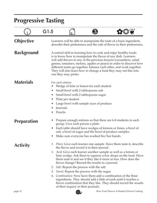 Cooking with Kids: Student Driven - presentation | PDF