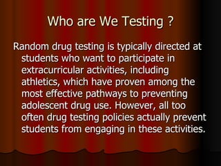 Student Drug Testing Ppt | PPT