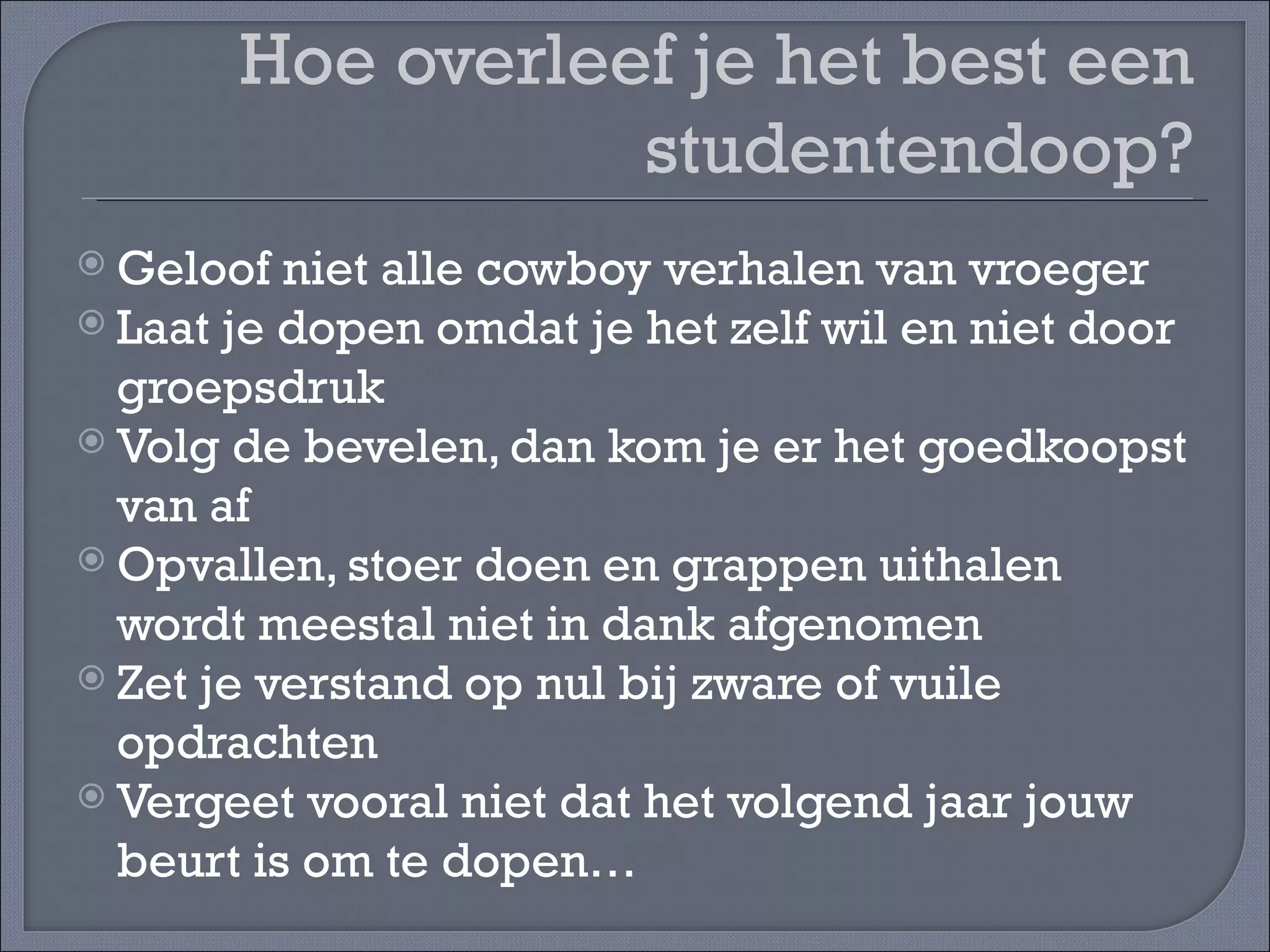 Studentendoop | PPT