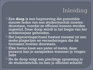 Studentendoop | PPT