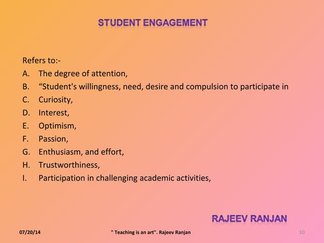 Student Engagement | PPT | Professional School | Postgraduate Education