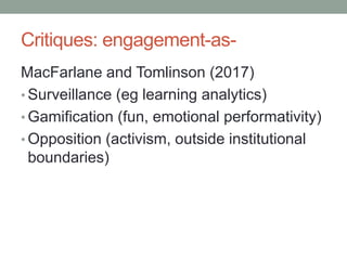 Critical perspectives on student engagement | PPT