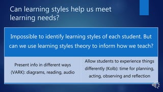Student Engagement and Learning Needs: helping your students learn in ...