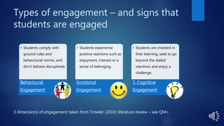 Student Engagement and Learning Needs: helping your students learn in ...