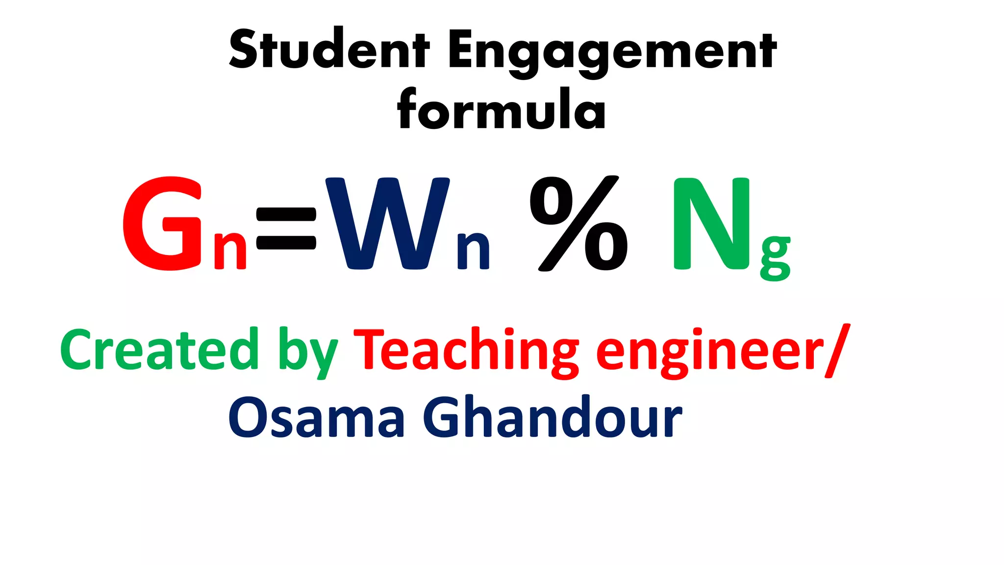 Student engagement formula flowchart | PPT